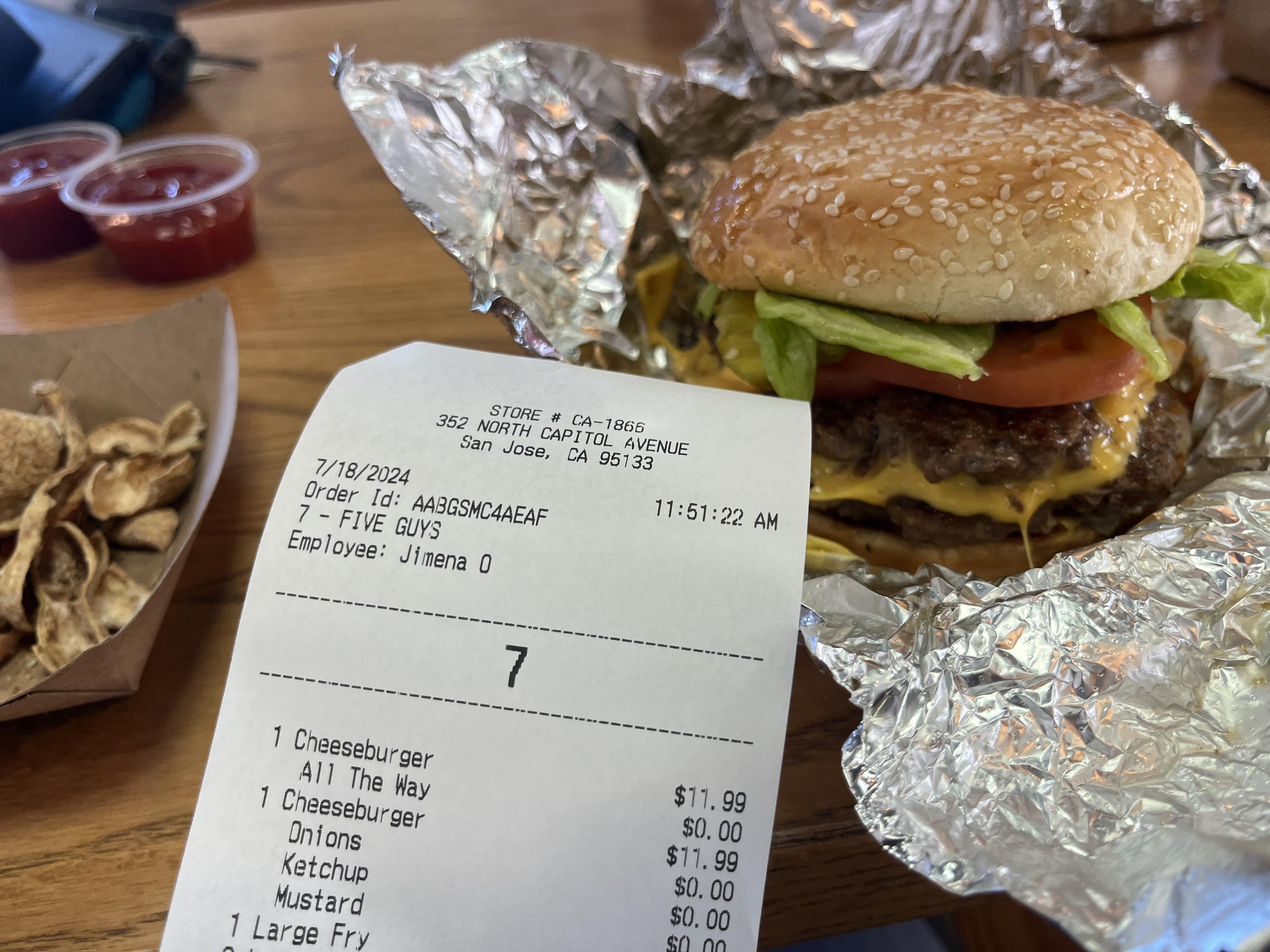 Five Guys Little Hamburger Menu, Price And Calories
