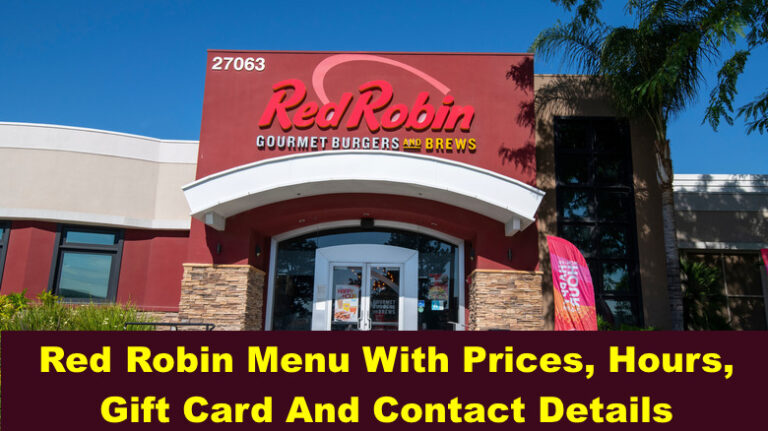 Red Robin Menu With Prices, Hours, Gift Card And Contact Details